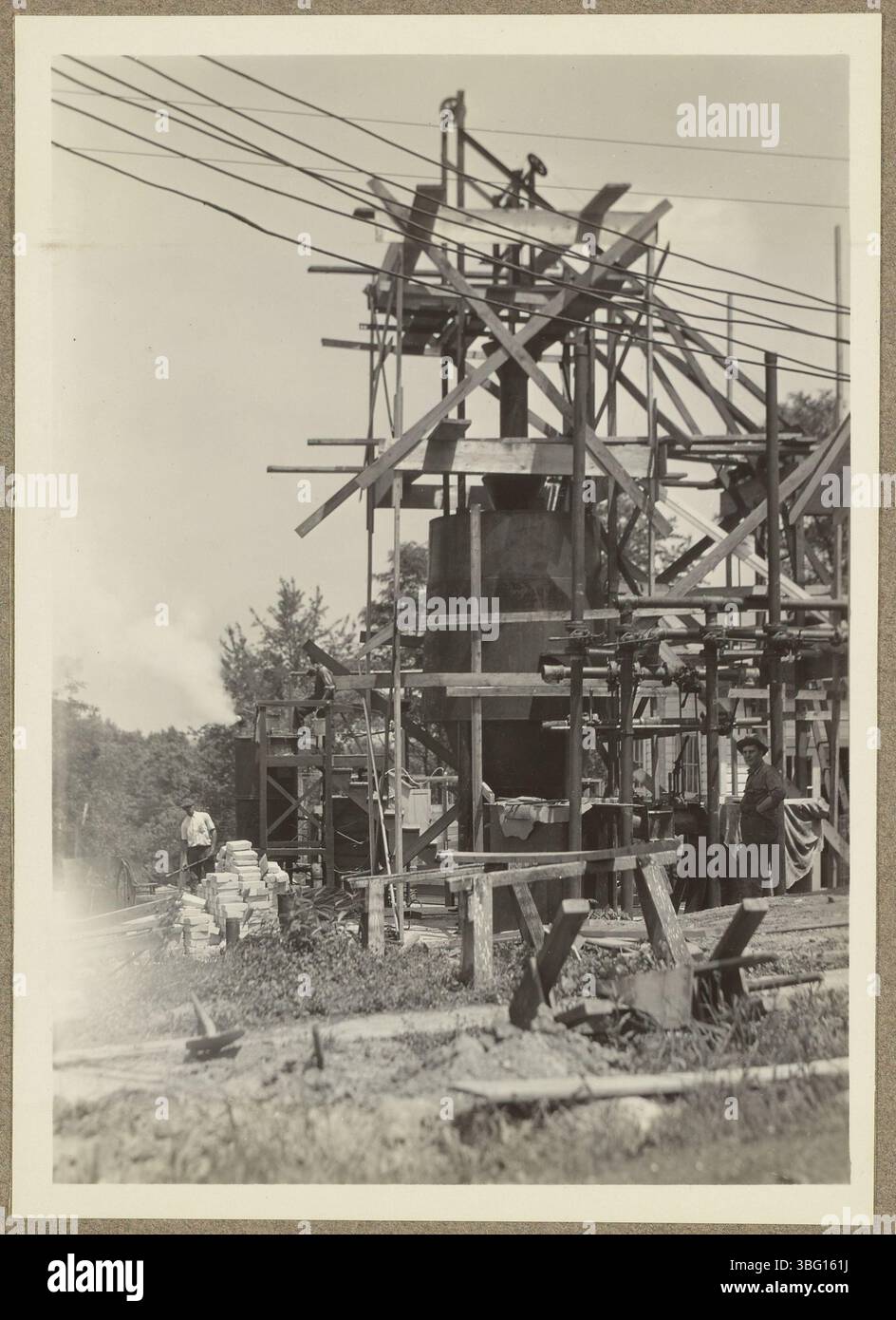 The image shows the construction of a phosphoric acid furnace at the U ...