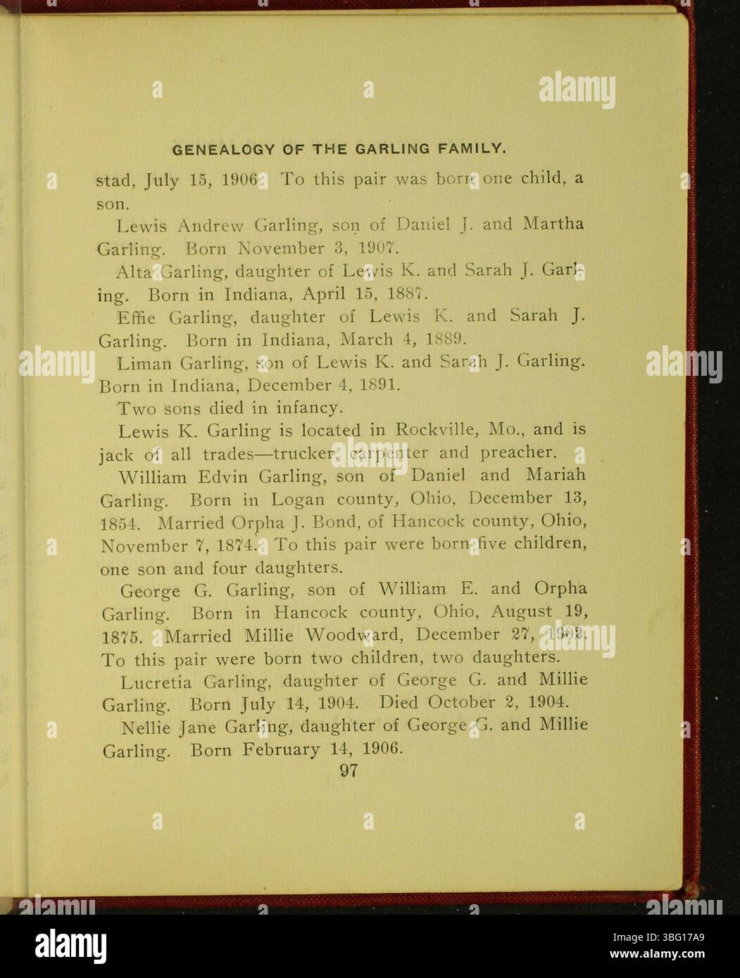 Page 47 of the 1910 'Genealogy of the Garling Family' provides more ...