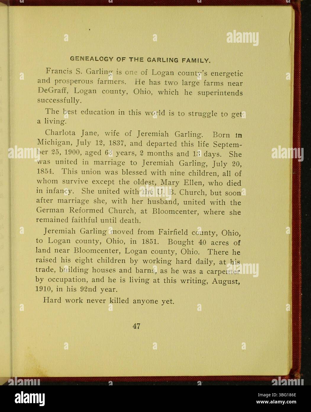 'Genealogy of the Garling Family' (1910) by Abraham Crider records the ...
