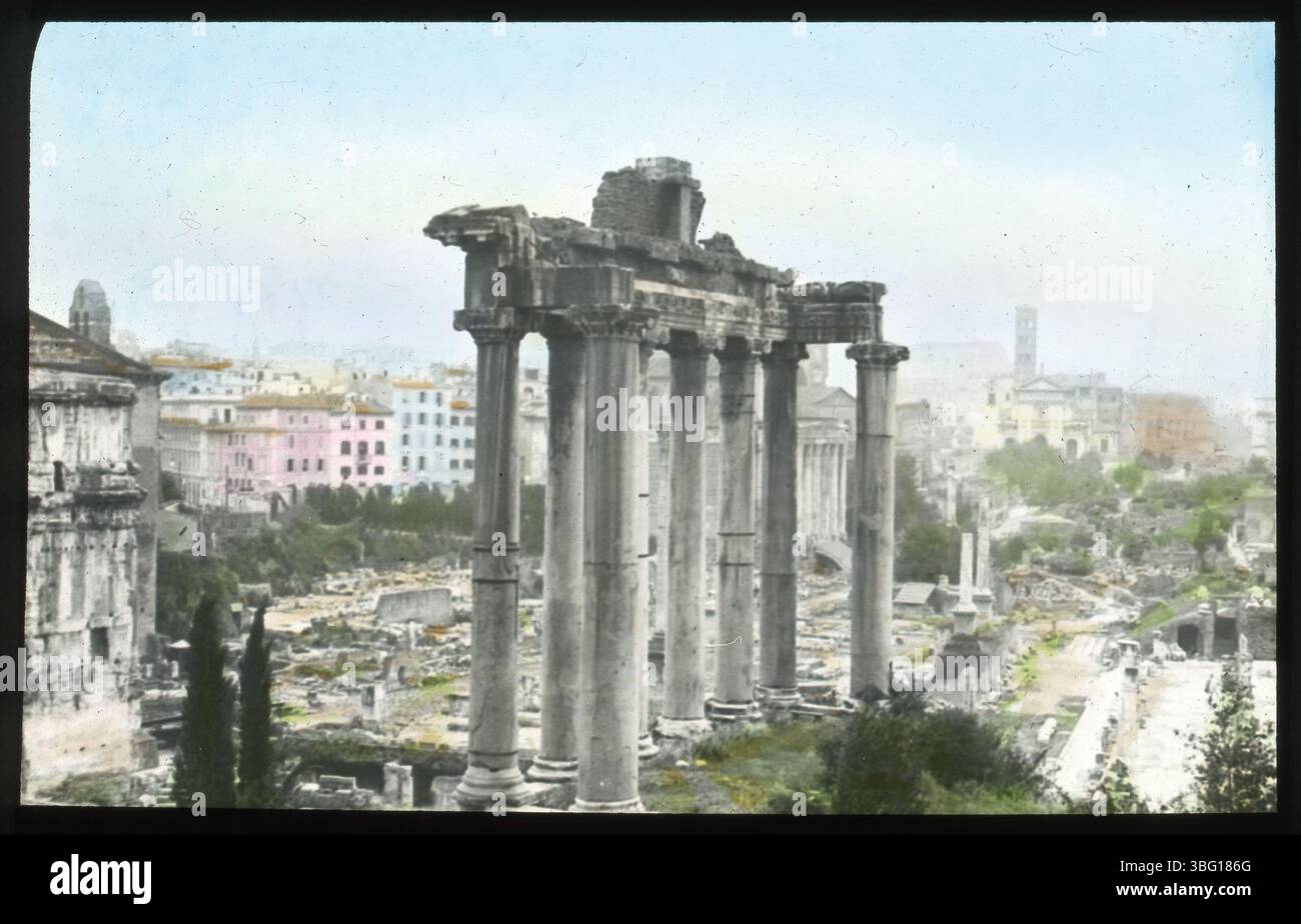 The Temple of Saturn, located at the foot of Capitoline Hill in the ...