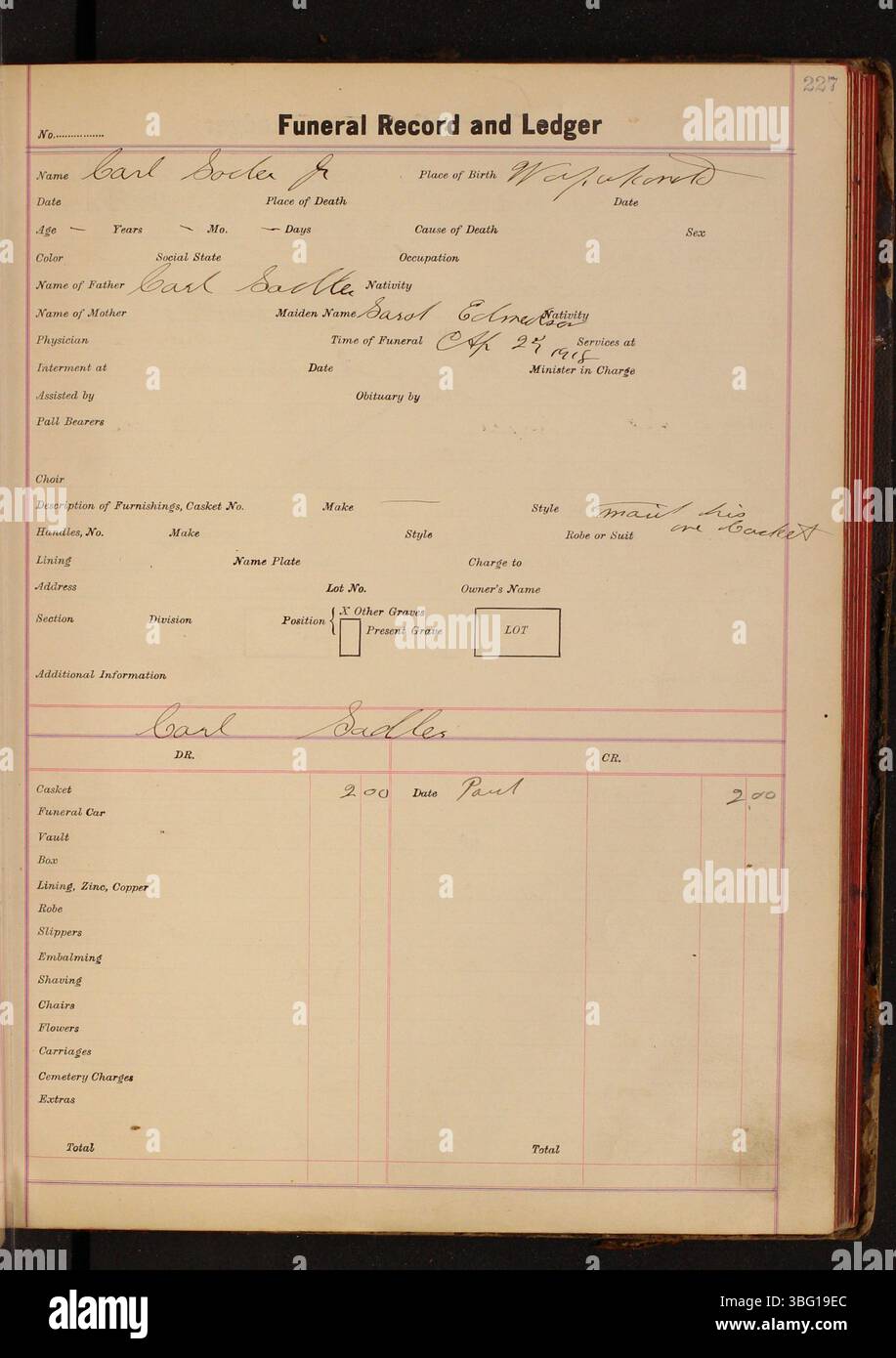 The ledger from Charles C. Siferd Undertaking Company (1916-1920 ...
