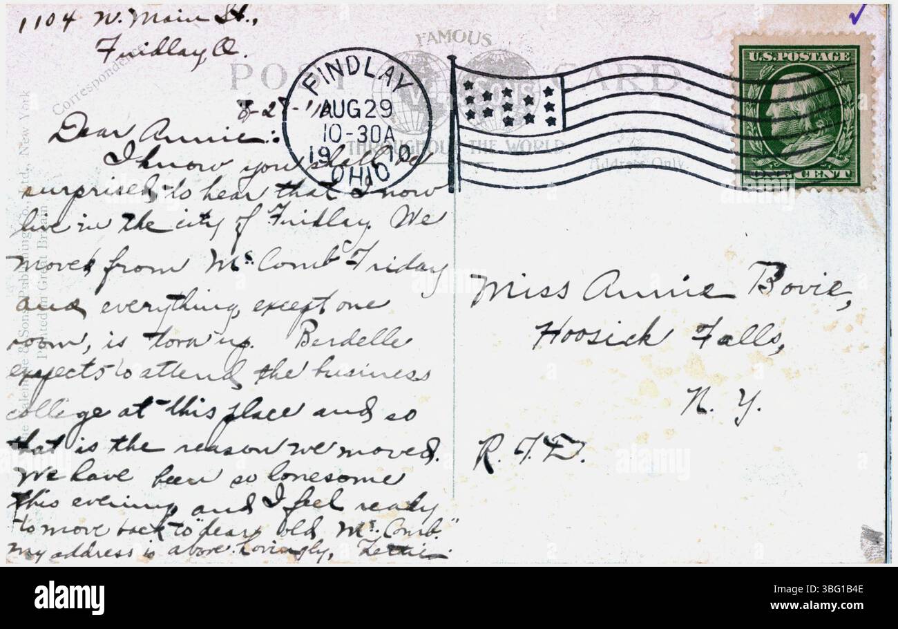 A second 1910 view of the Blanchard River in Findlay, Ohio, captured ...