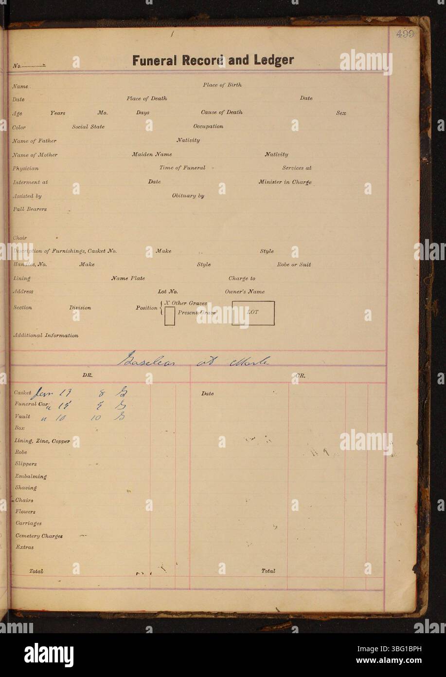 This funeral ledger, from 1916 to 1920, includes records for the ...