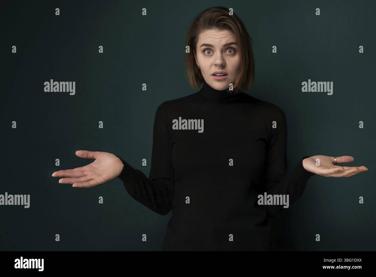 Woman palms outward hand hi-res stock photography and images - Alamy