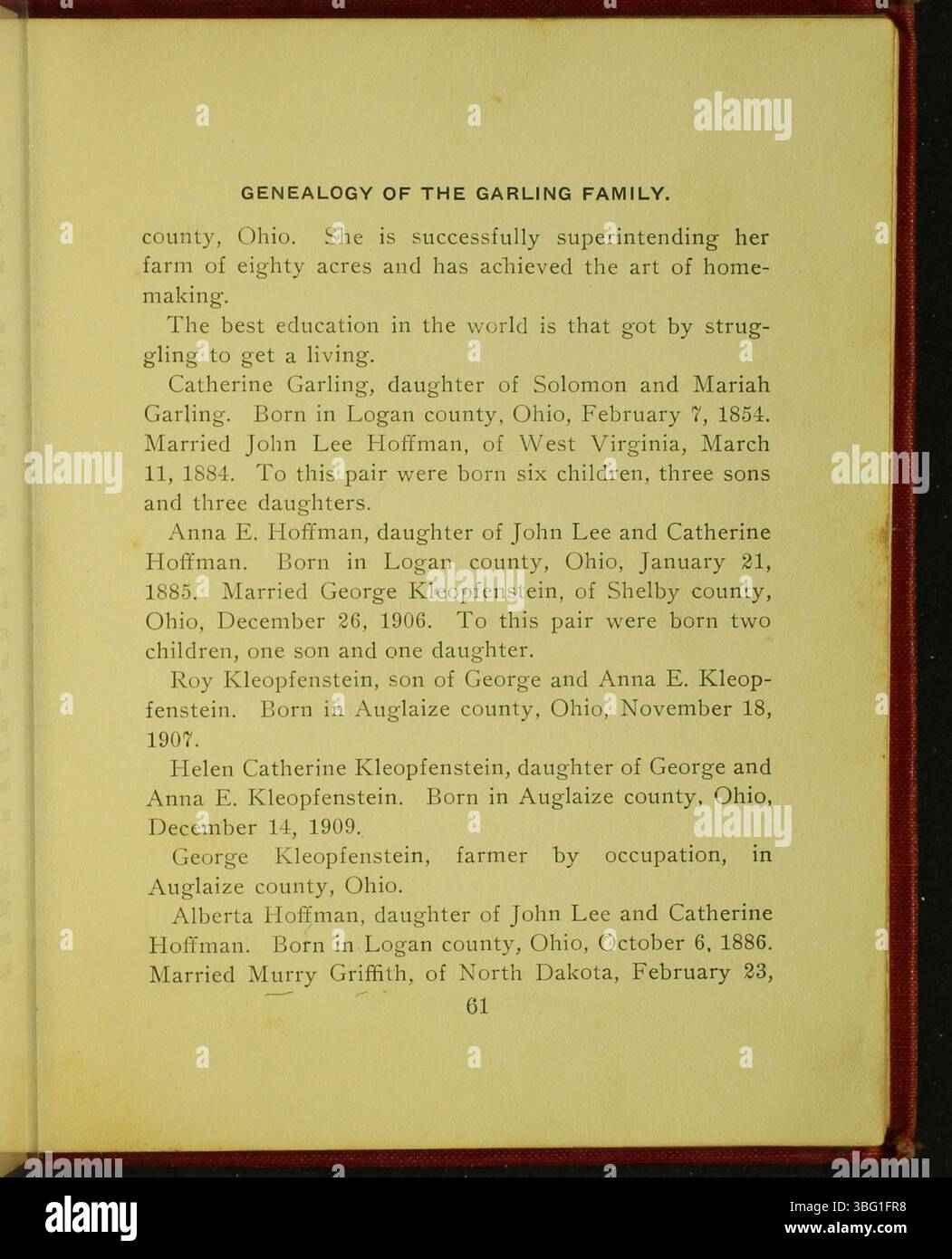 Published in 1910 by Abraham Crider, 'Genealogy of the Garling Family ...