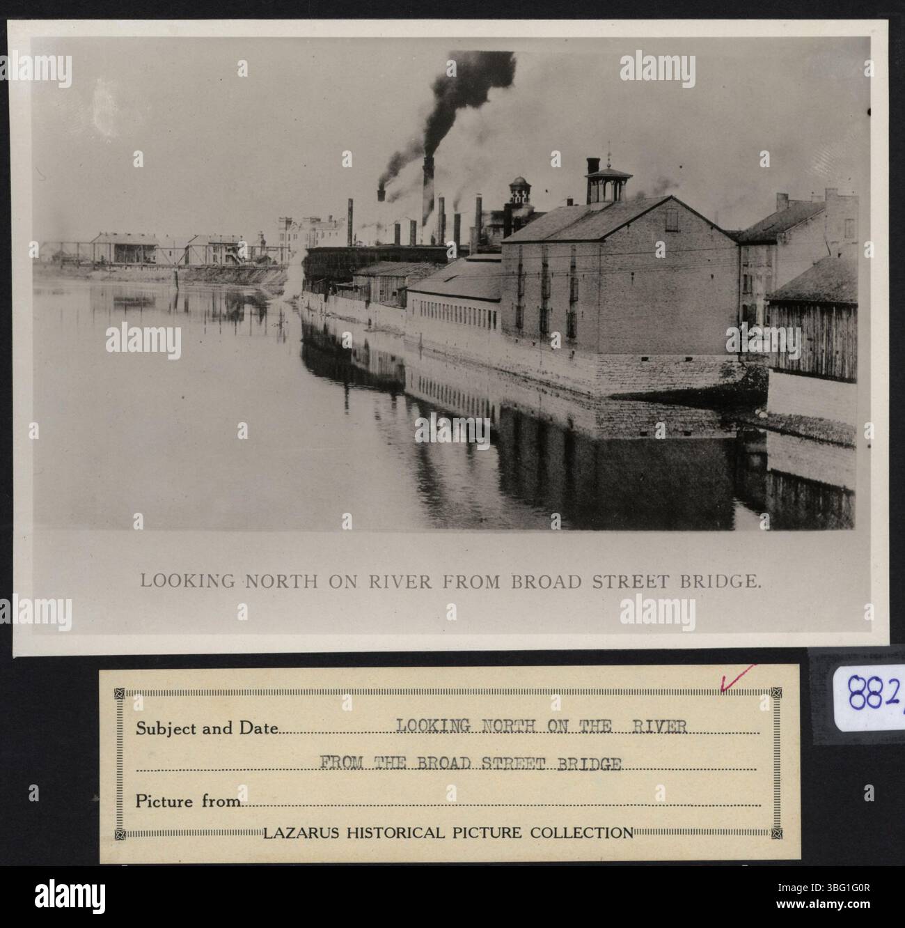This 1889 photograph shows the industrial buildings along the Scioto ...