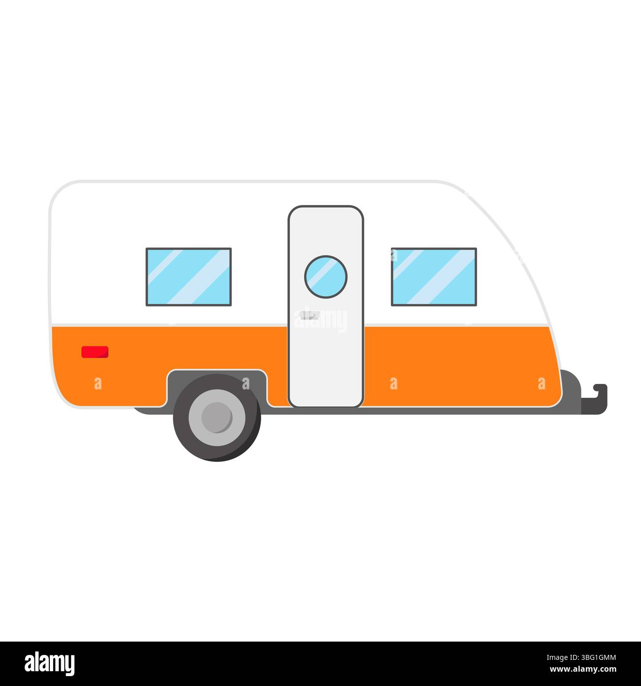 Camping Trailer Van for Travel and Adventure Vector Illustration. This ...