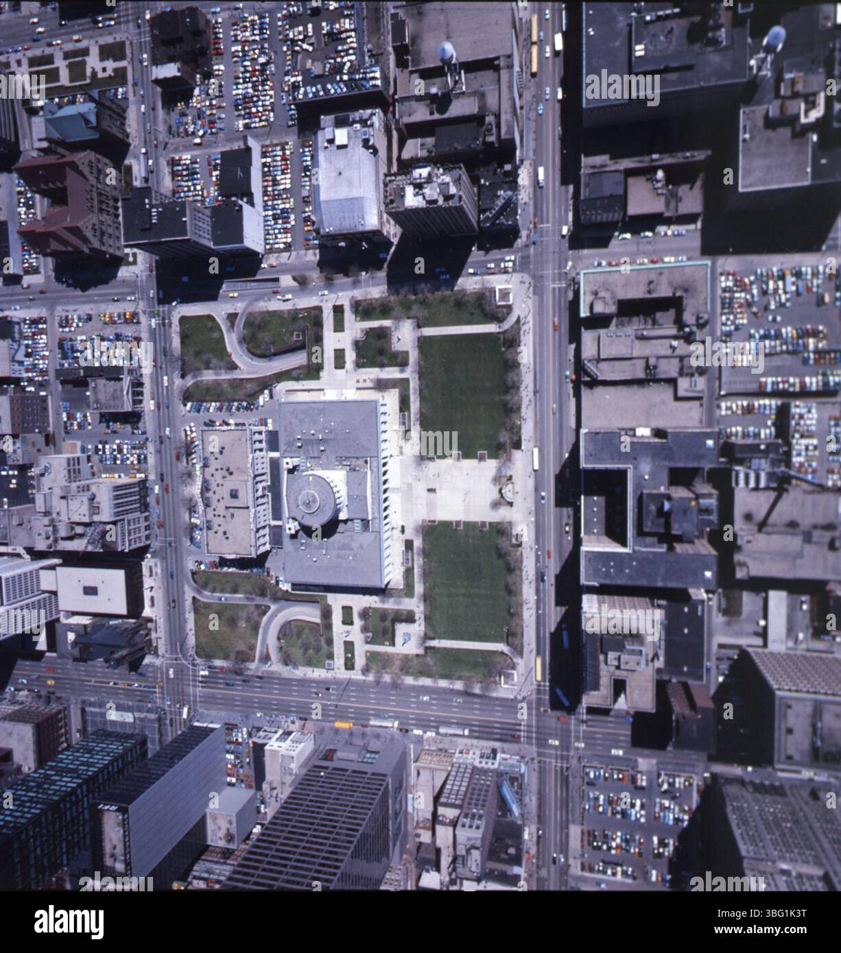 Aerial photograph from circa 1979 showing Capitol Square in downtown ...
