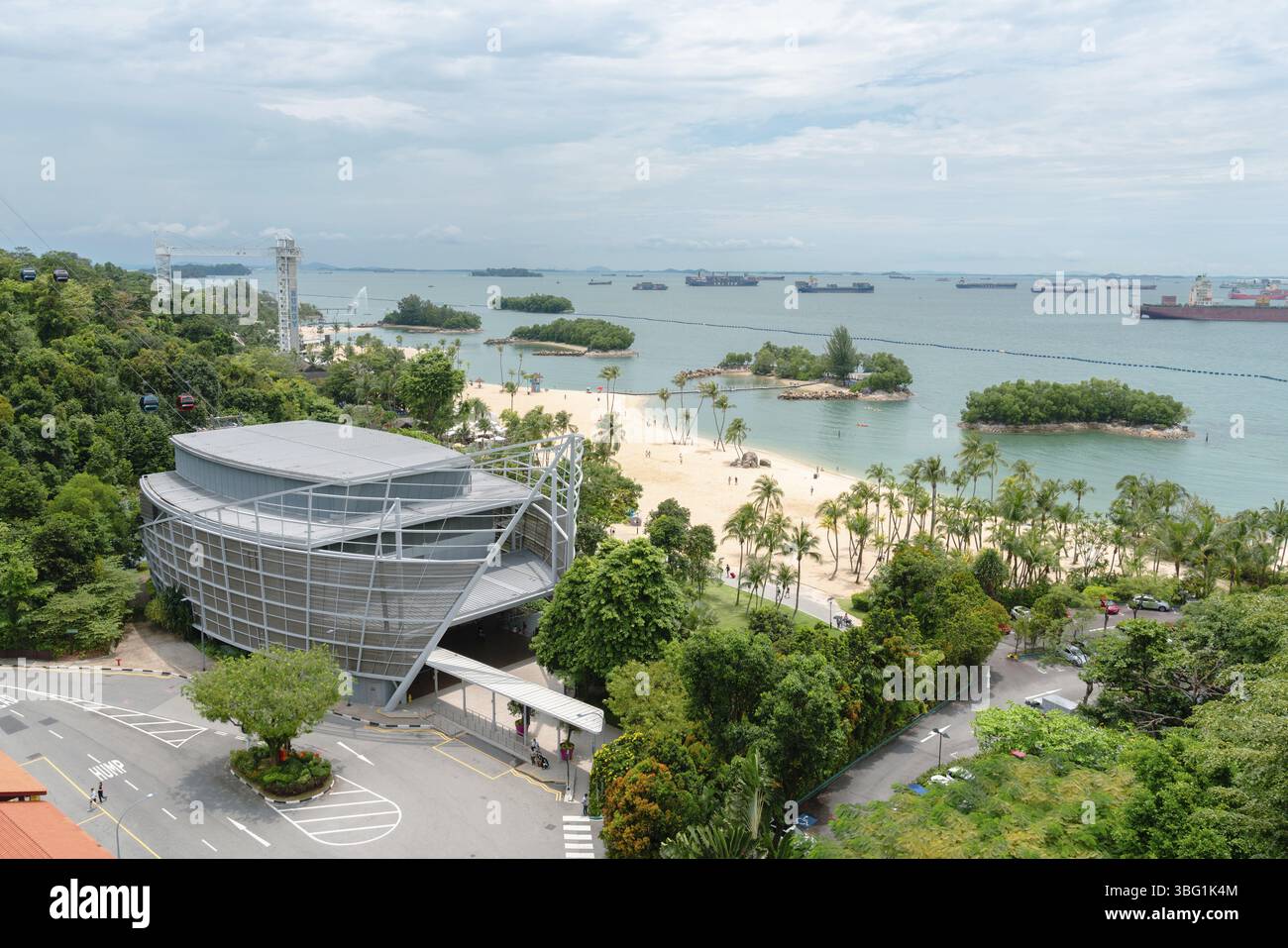 Panoramic view of Sentosa island Siloso Beach in Singapore Stock Photo ...
