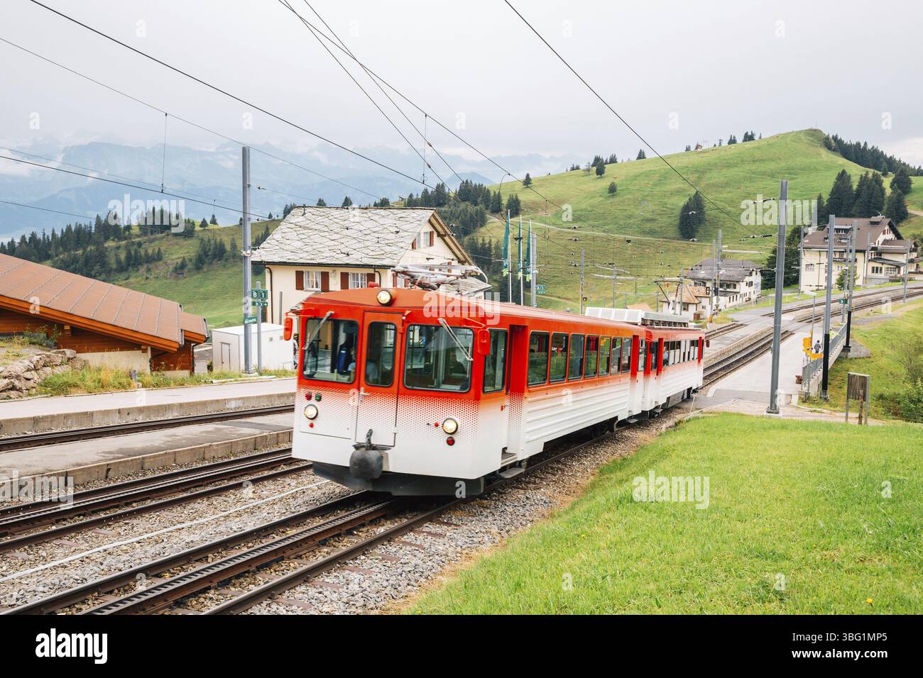 Rigi mountain and Rigi Staffel railway station in Switzerland Stock ...