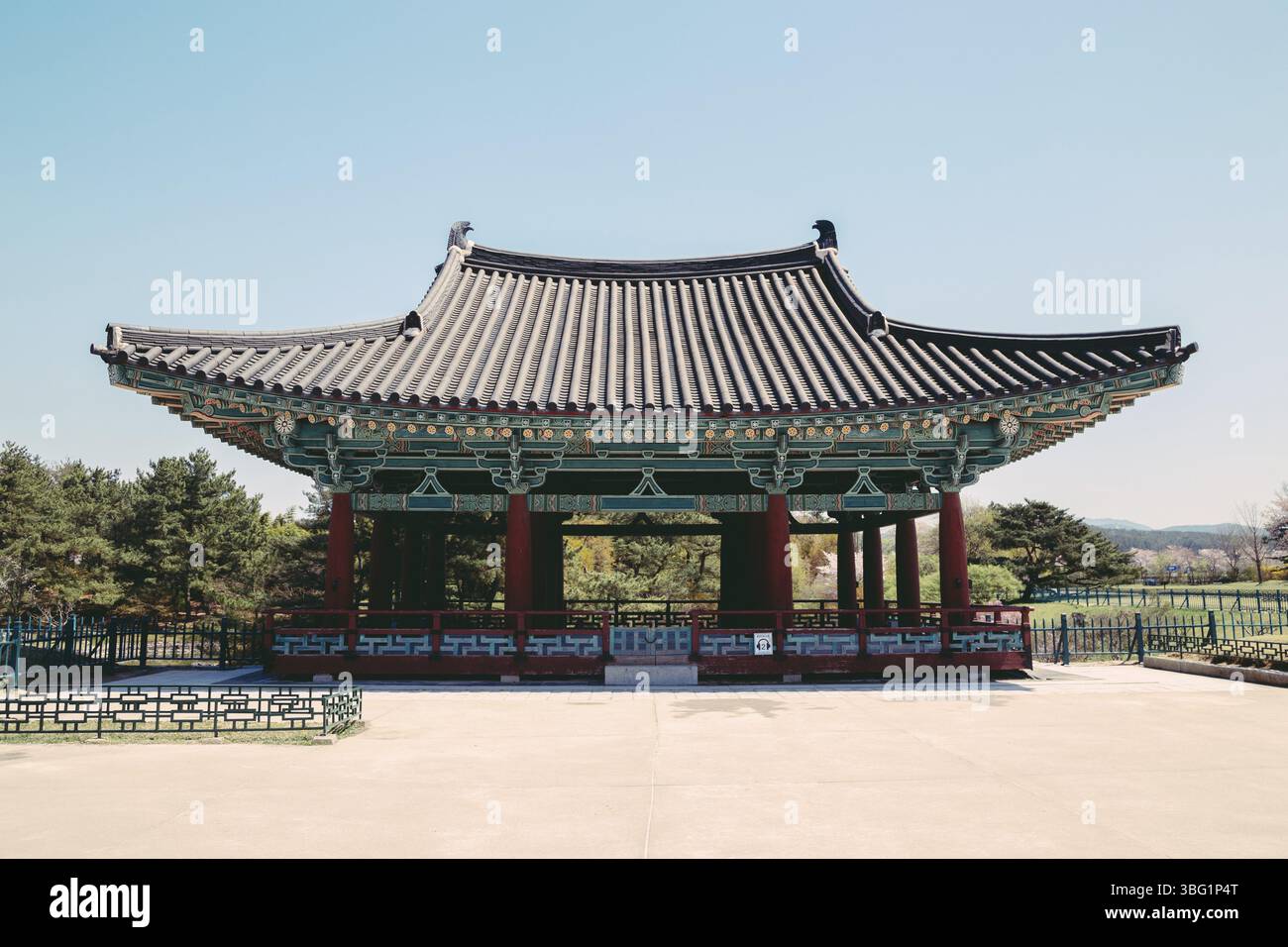 Korean heritage site Anapji Pond at spring in Gyeongju, Korea Stock ...