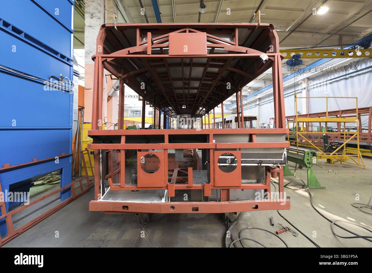 One working day of modern automatic bus trolleybus car production with ...