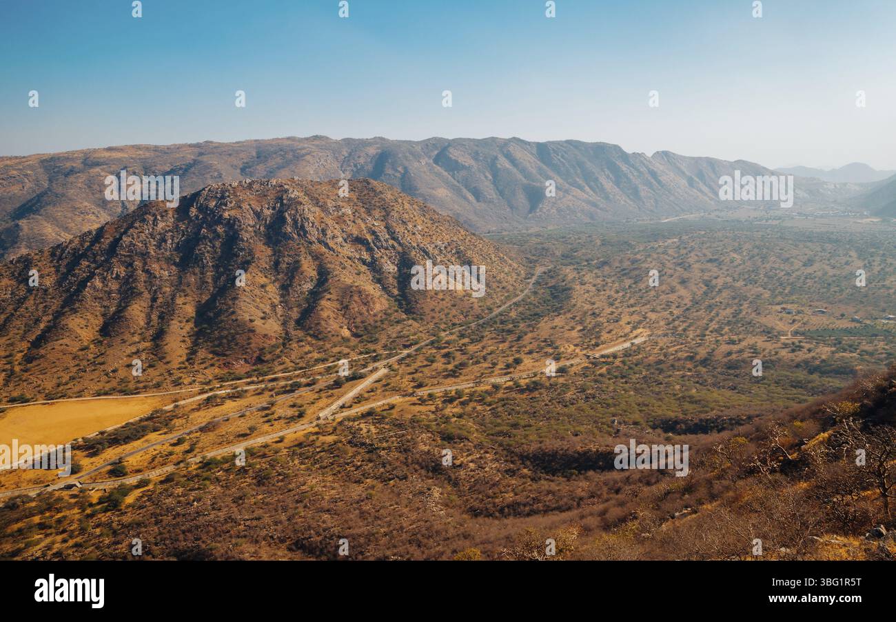Mountain view from Savitri Mata Temple in Pushkar, India, Asia Stock ...