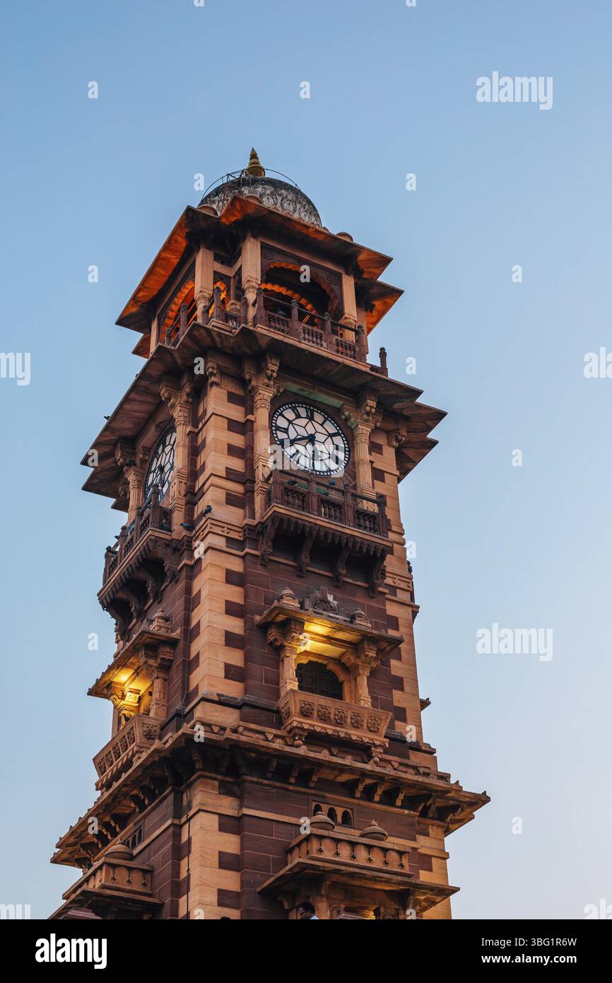Clock tower (Ghanta Ghar) at Sardar Market in Jodhpur, India, Asia ...