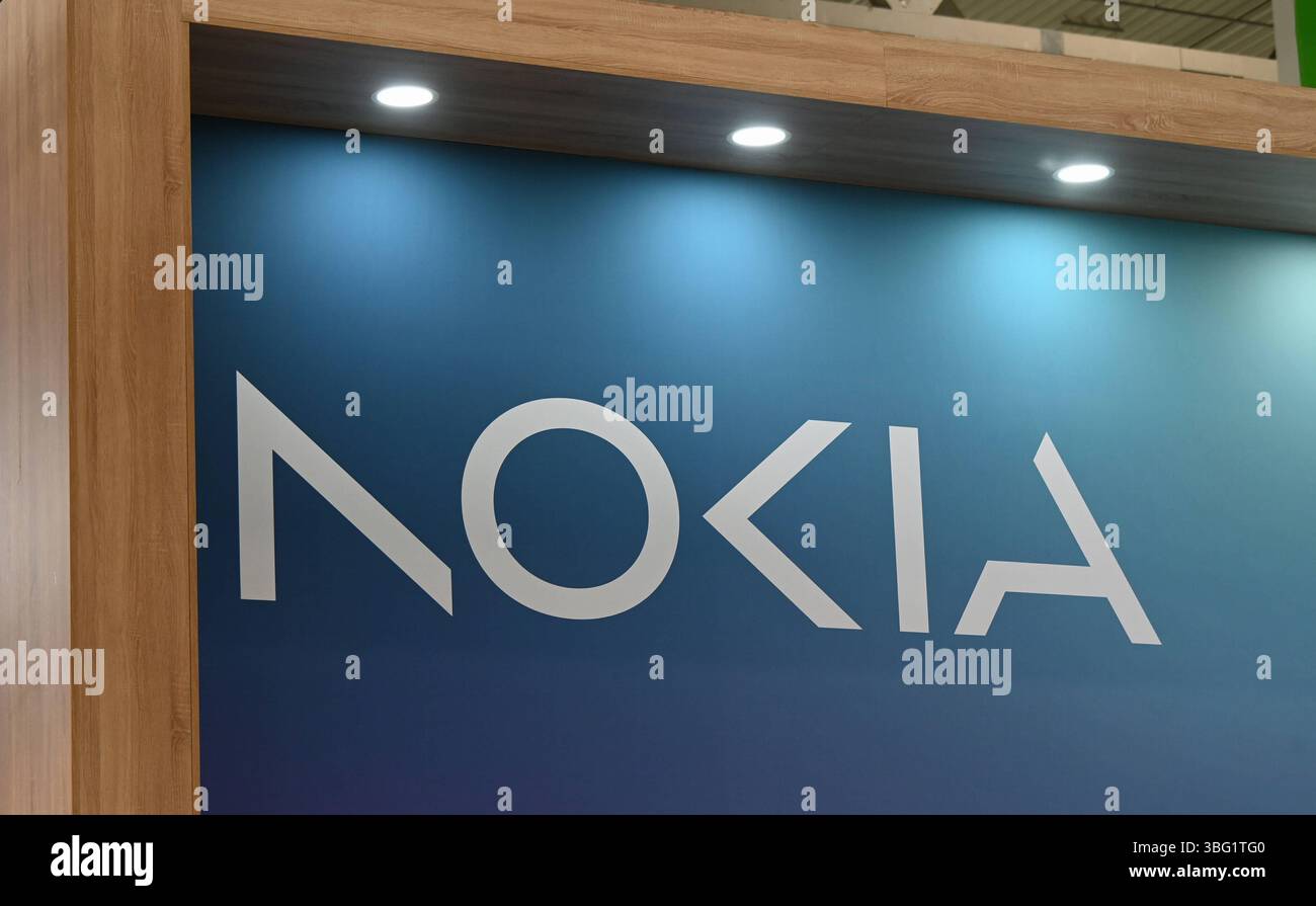 Logo und Schriftzug von NOKIA, finnischer multinationaler Konzern für ...