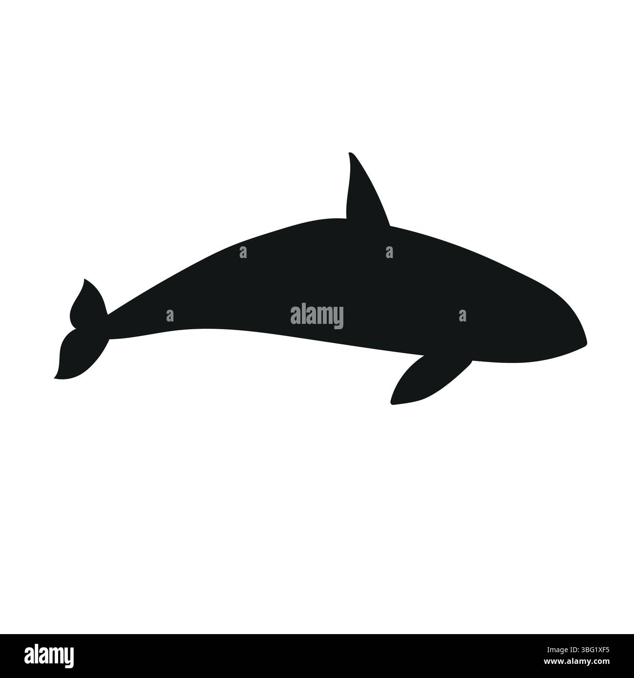 Vector flat hand drawn killer whale silhouette Stock Vector Image & Art ...
