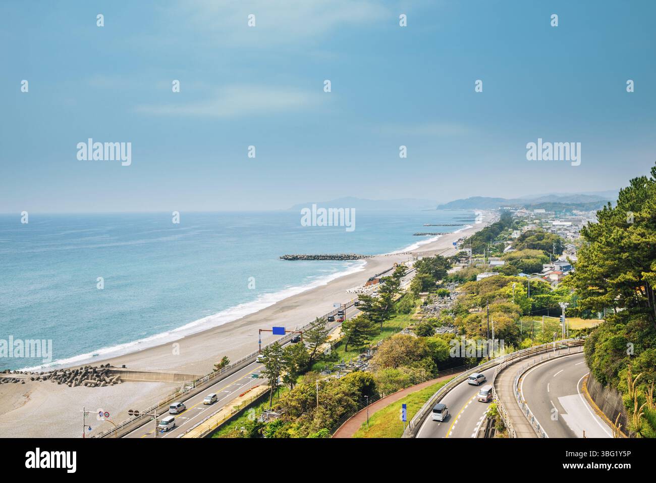 Katsurahama beach and cityscape in Kochi, Shikoku, Japan, Asia Stock ...