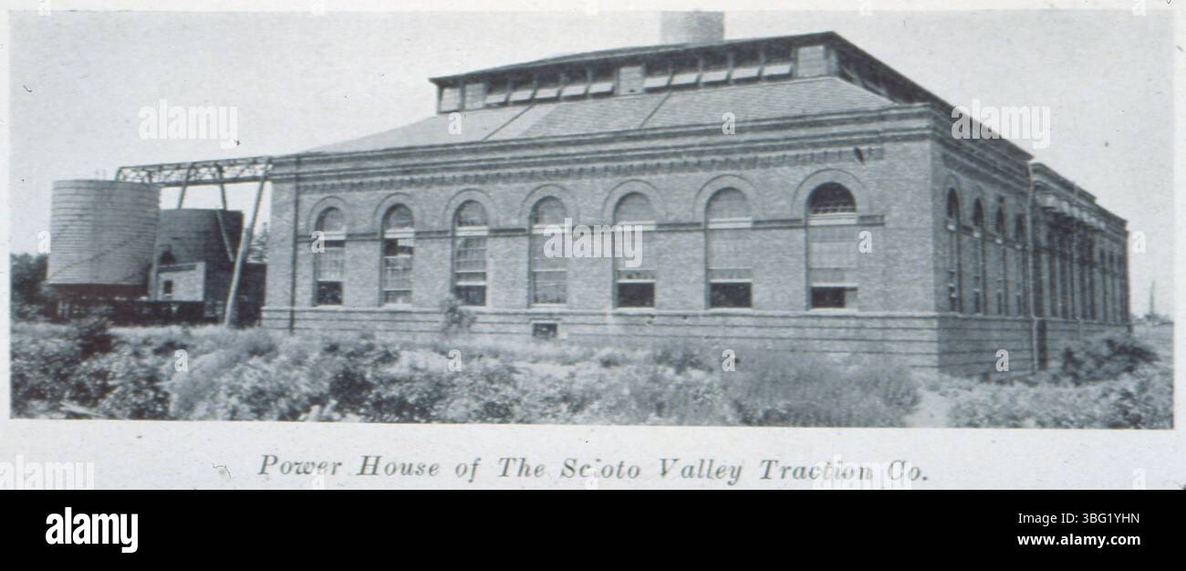 A black and white photograph of the Scioto Valley Traction Company ...