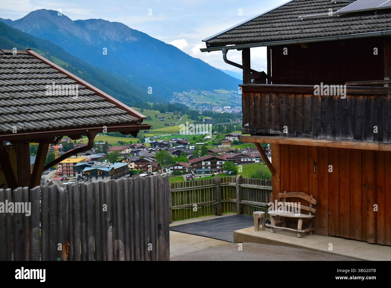 landscape of the valley under Stubaier Glacier high in the mountains of ...
