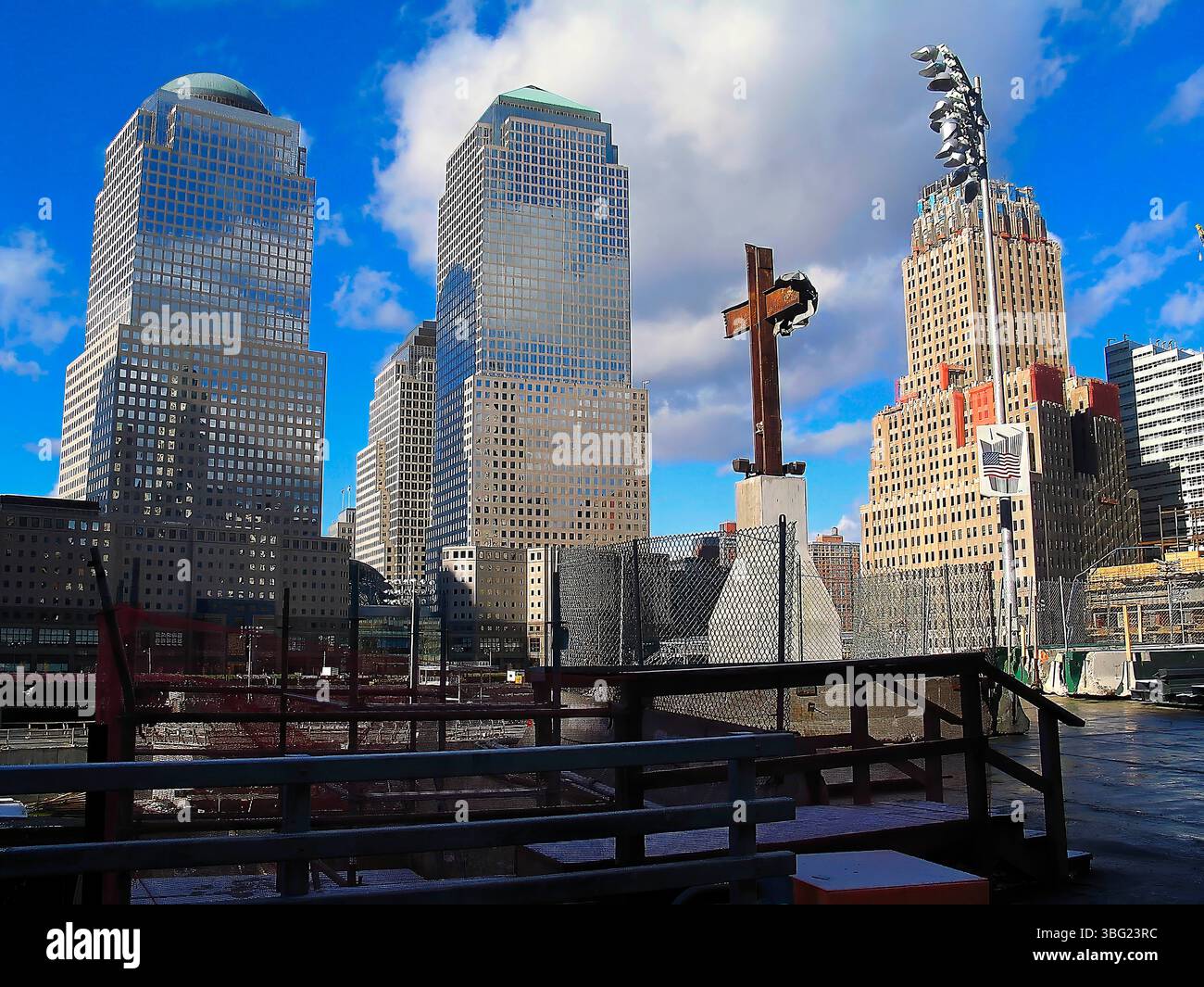 Ground Zero in 2003 reveals the aftermath of 9/11—rubble, cranes, and ...