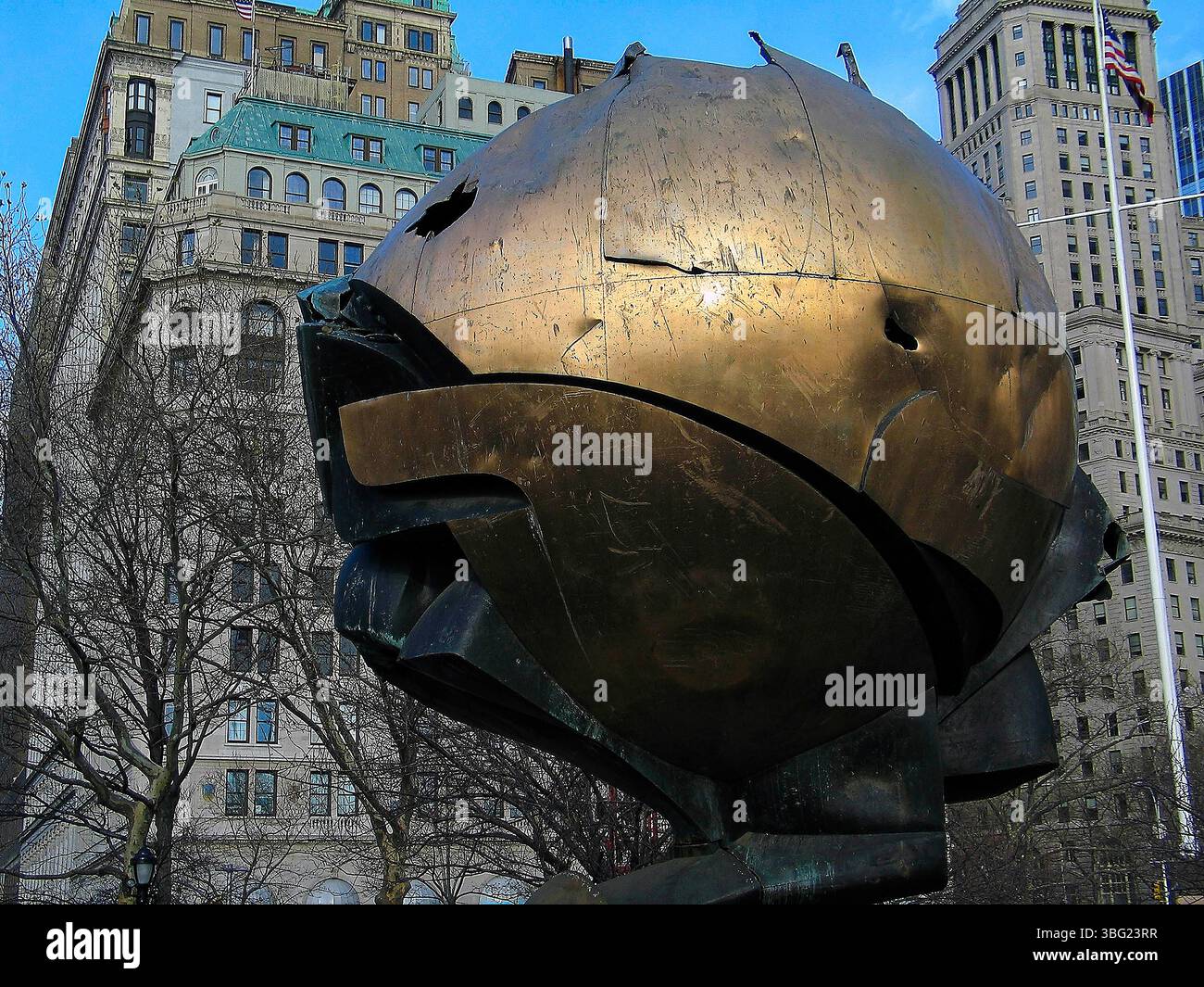 Ground Zero in 2003 reveals the aftermath of 9/11—rubble, cranes, and ...