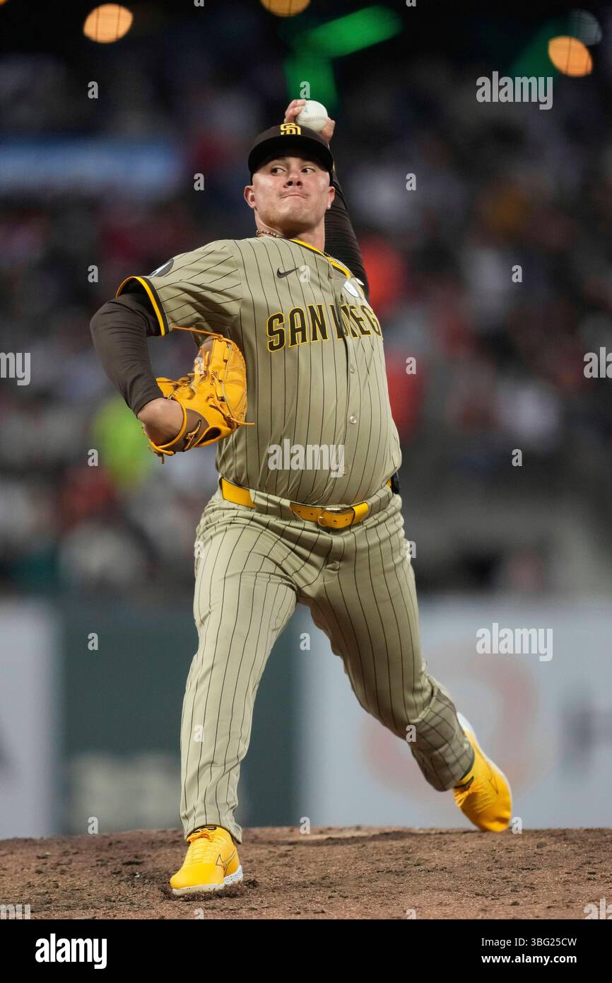 San Diego Padres pitcher Adrian Morejon during a baseball game against ...