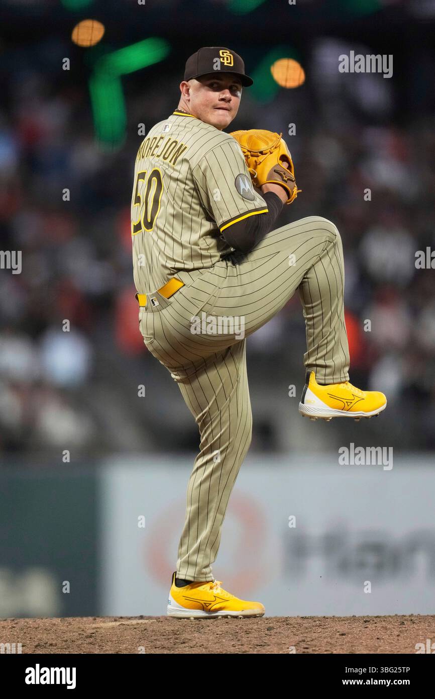 San Diego Padres pitcher Adrian Morejon during a baseball game against ...