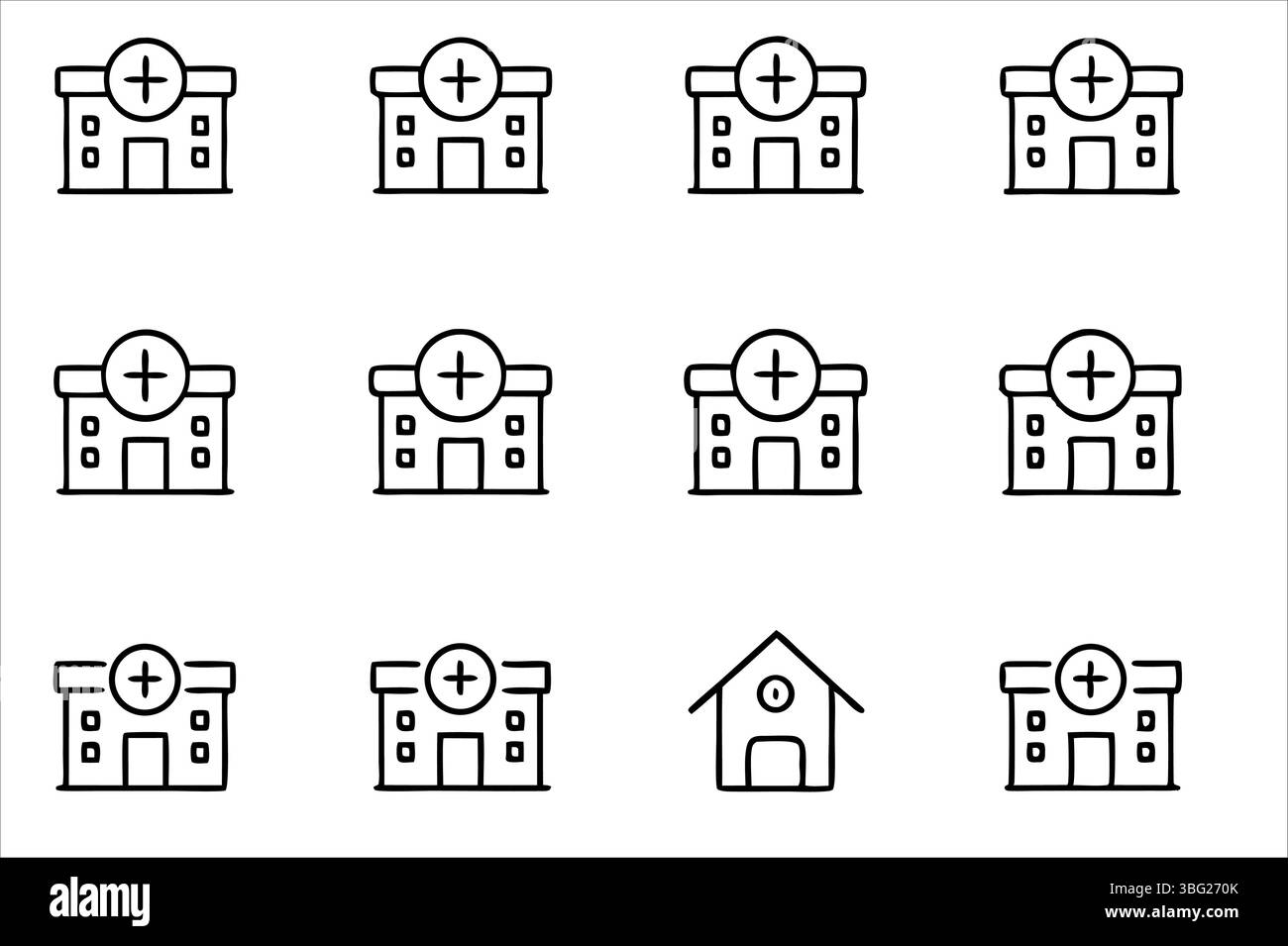Set of simple hospital building line icons Stock Vector Image & Art - Alamy