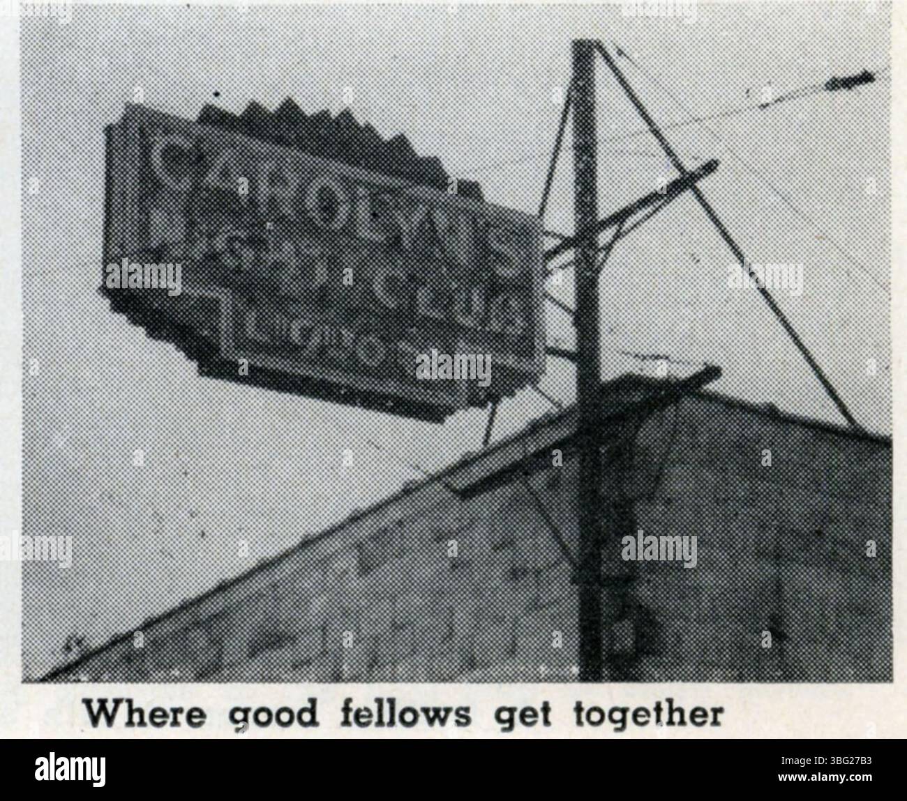 A 1945 photograph of the sign for Carolyn's Night Club, a popular venue ...