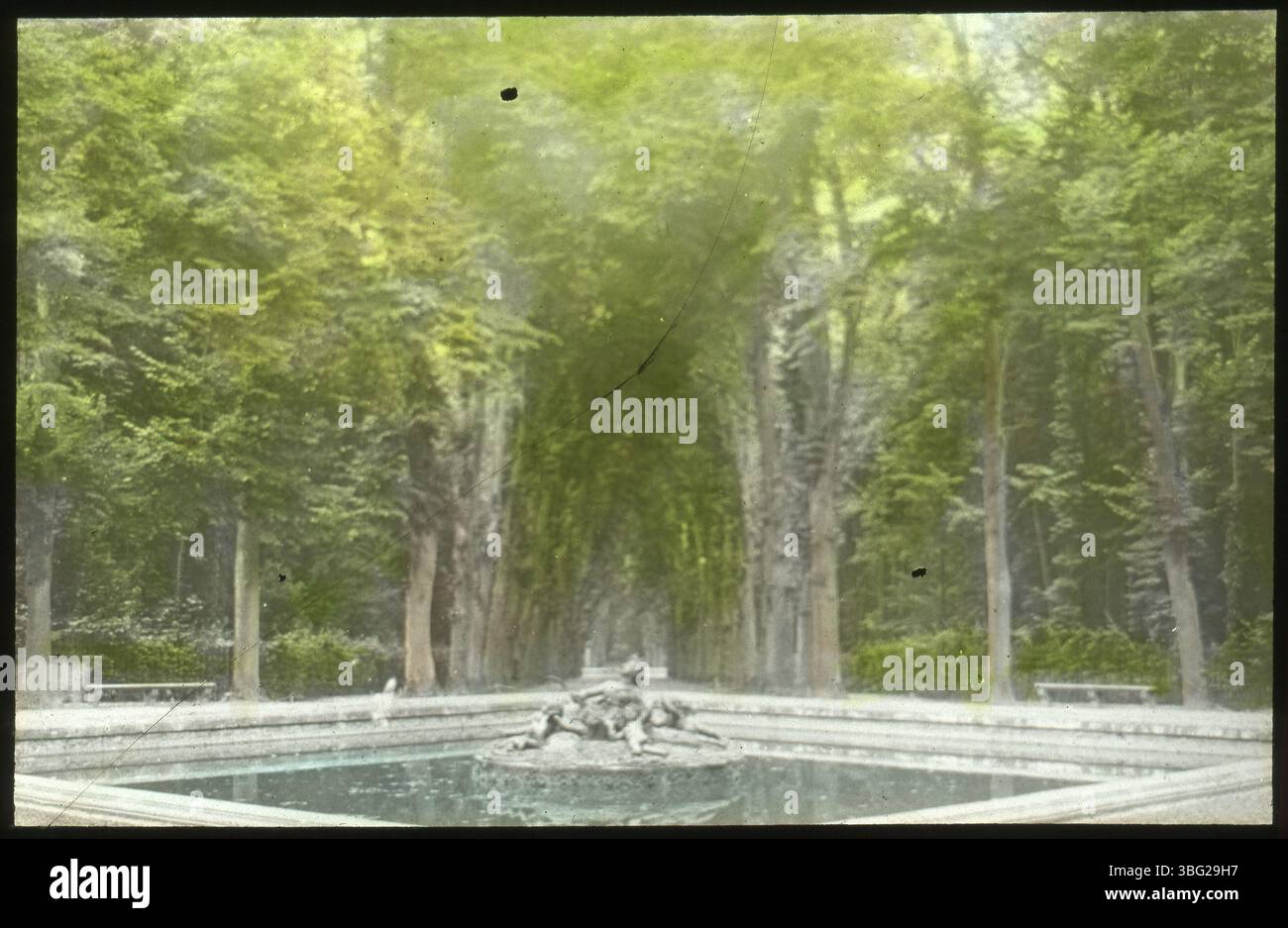 The Fountain of Ceres, located at Versailles, is surrounded by a tree ...