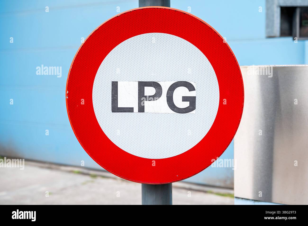 Red traffic sign LPG vehicles prohibited in Brussels, Belgium 1 June ...