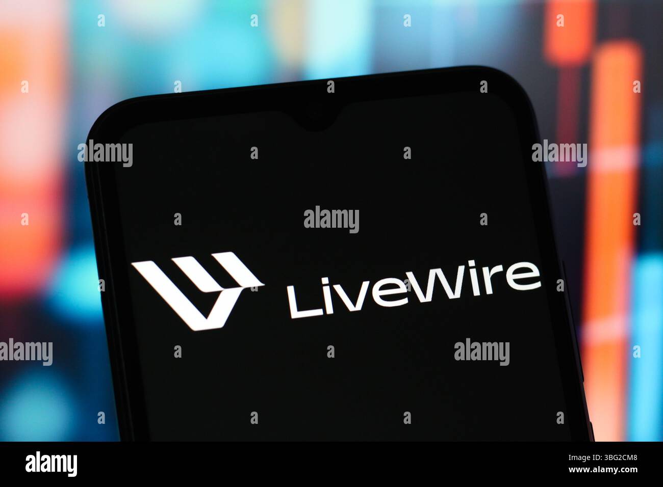 In this photo illustration, the LiveWire Group (Live Wire) logo is seen ...