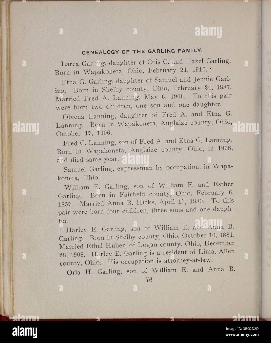 Page 35 from Abraham Crider's 1910 book 'Genealogy of the Garling ...