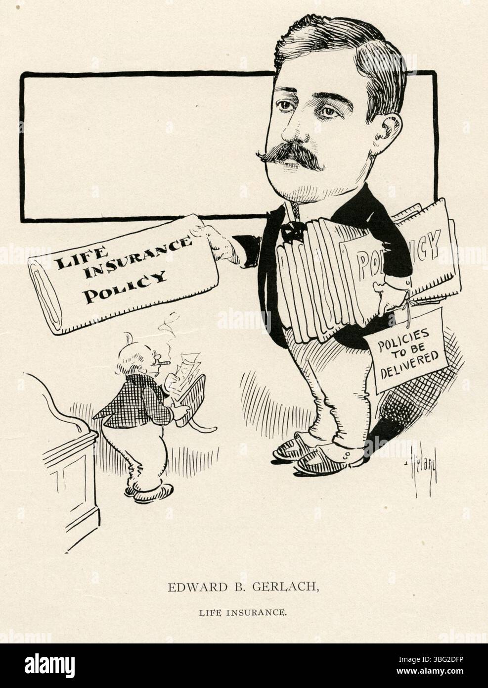 These caricatures depict Edward B. Gerlach, General Agent for The ...