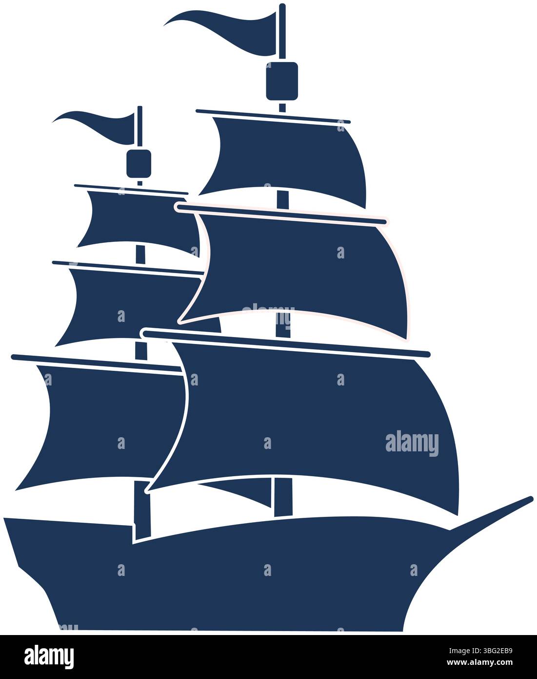 Old Ship Vector Pirates. Sailing vessel. Historical vessel. Antique ...