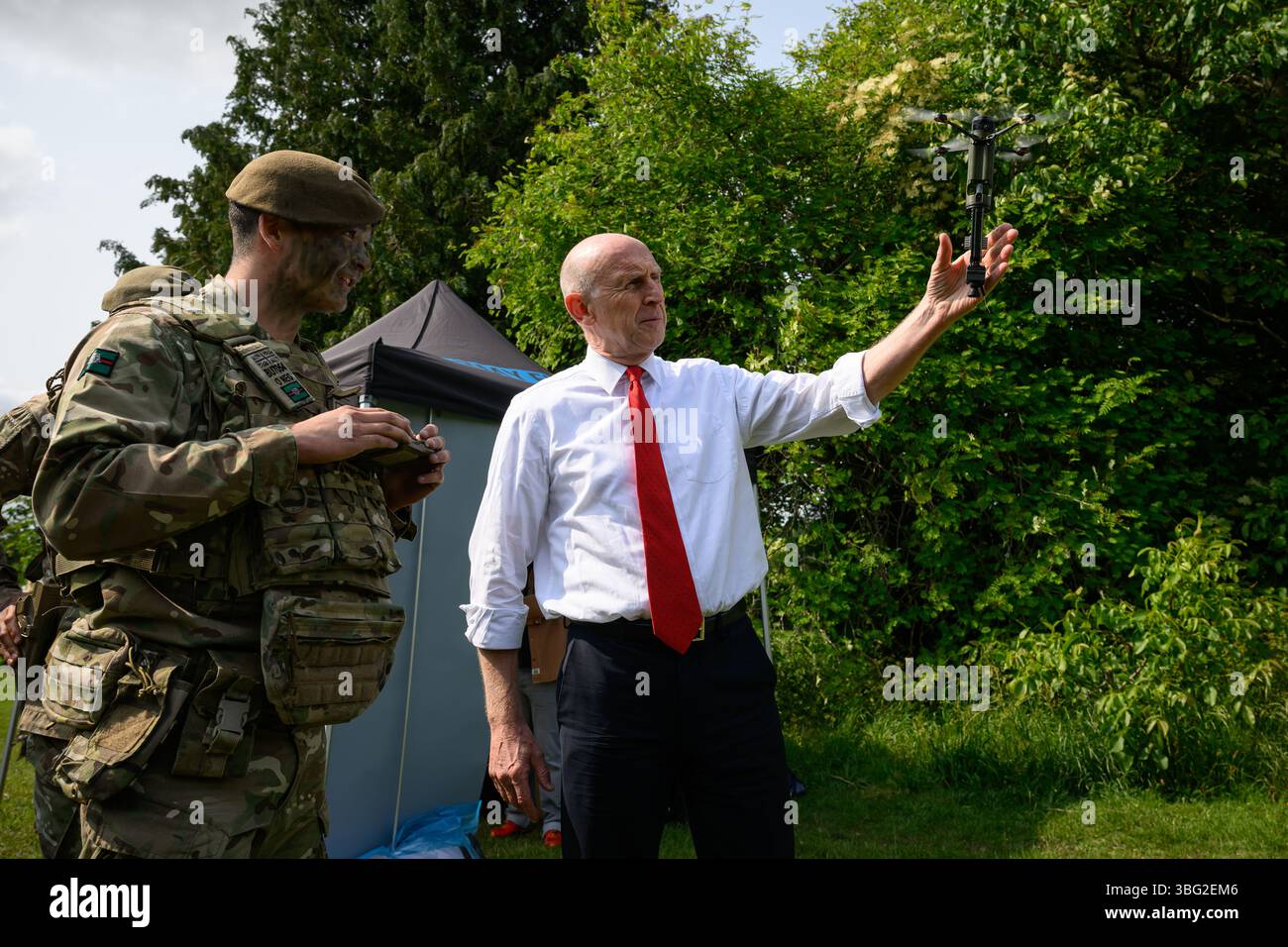 Defence Secretary John Healey during a visit to Warminster Garrison ...