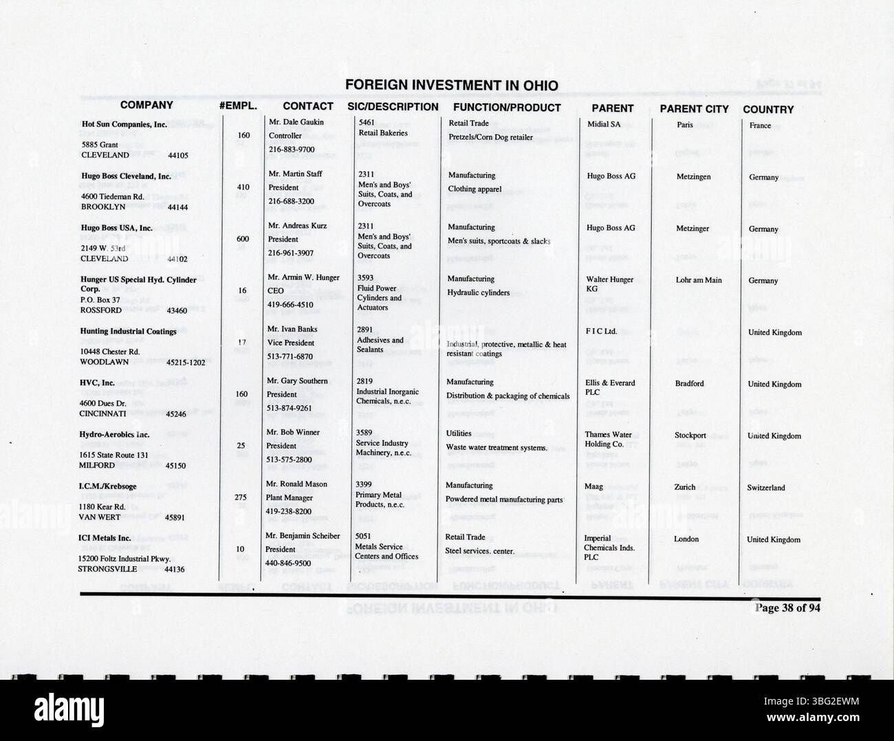The report outlines foreign companies operating in Ohio, listing ...