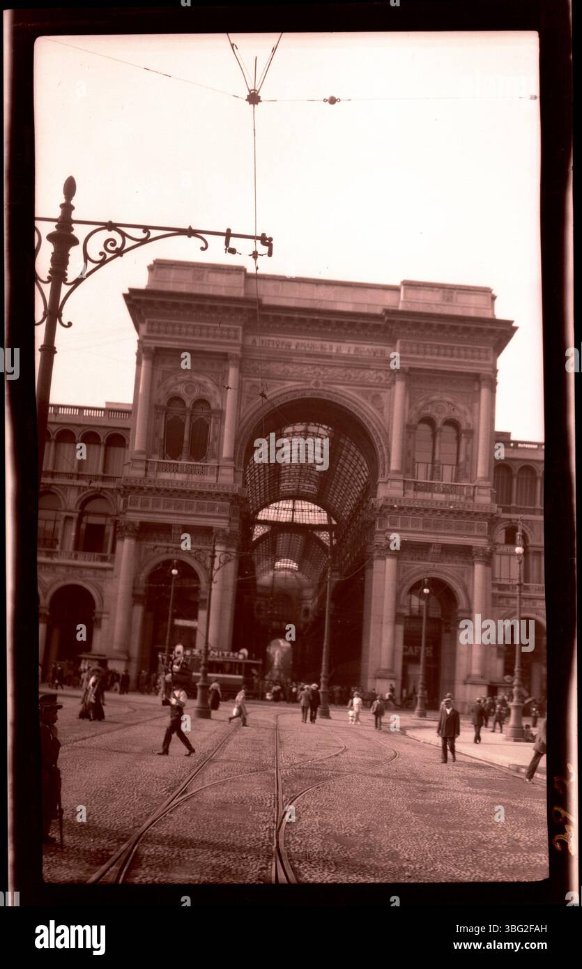 1913 photograph of the Galleria Vittorio Emanuele II in Milan, Italy ...