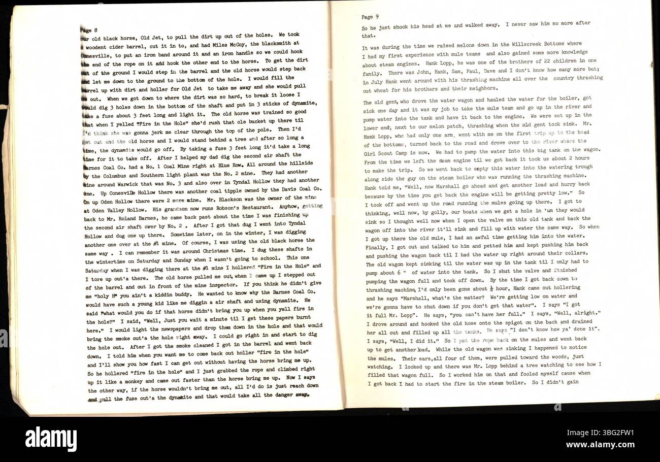 Page from Marshall Jacobs's autobiography highlighting his career as a ...