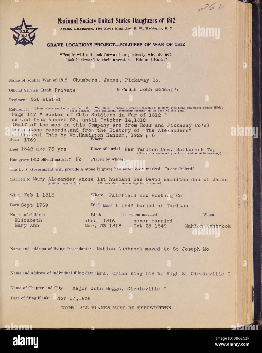 The *Burial Places of Ohio Soldiers of the War of 1812* collection ...