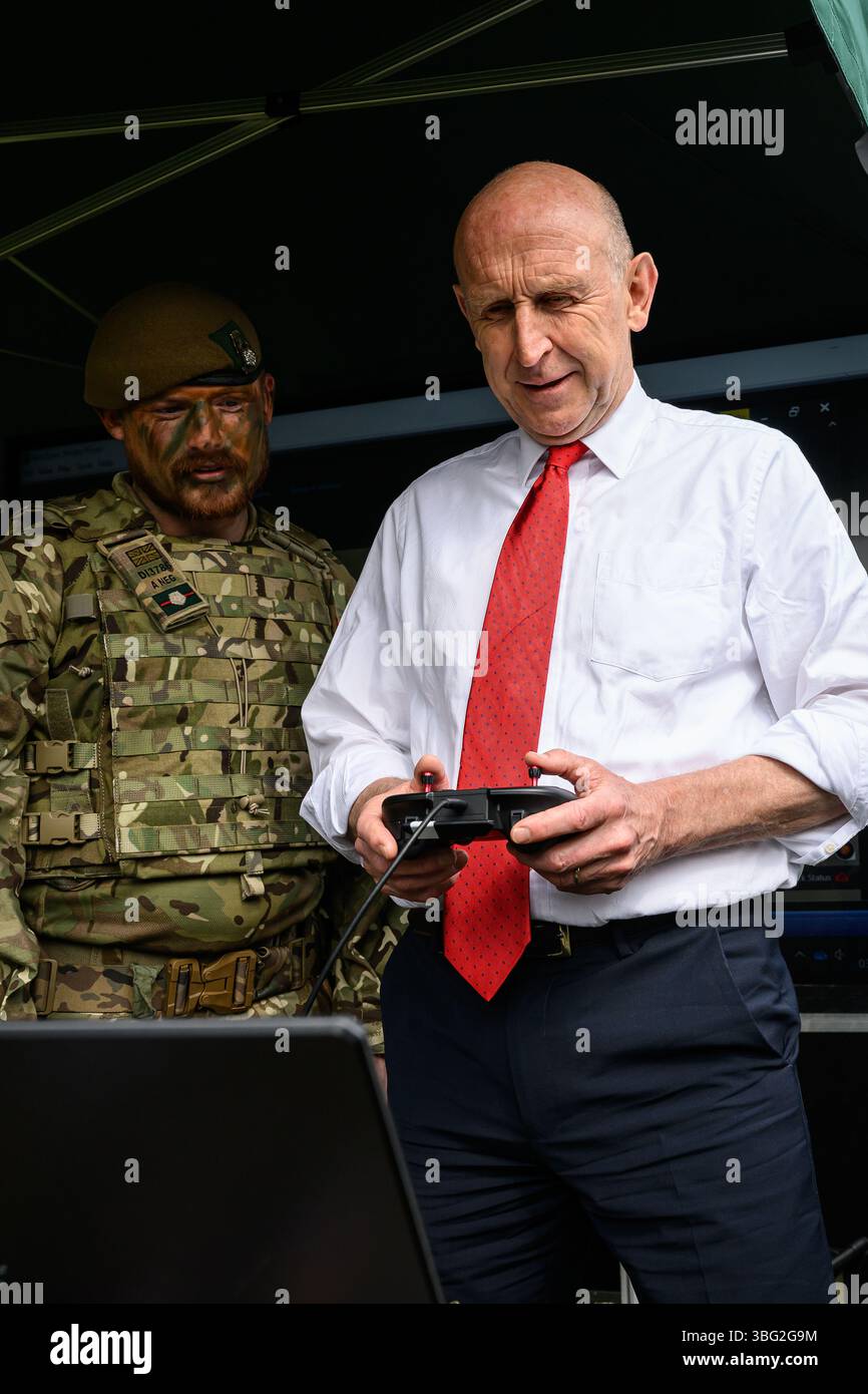 Defence Secretary John Healey during a visit to Warminster Garrison ...