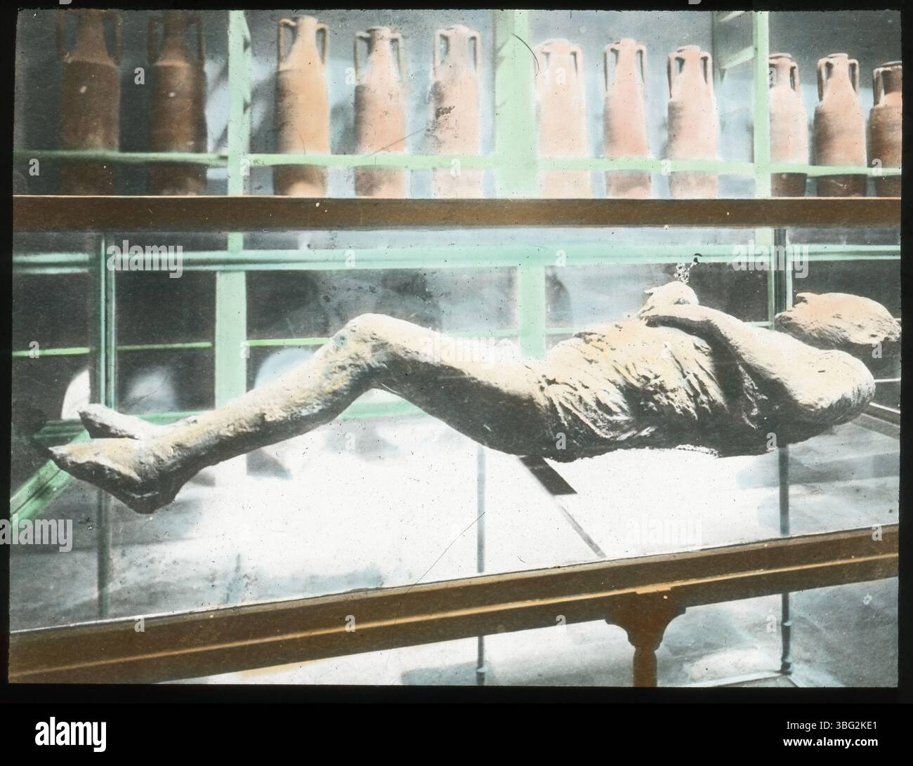 A plaster cast of a human victim of the eruption of Mount Vesuvius in ...