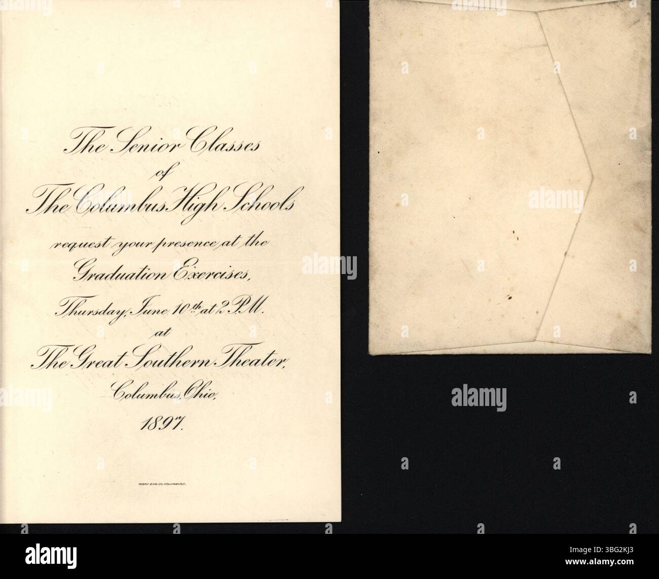 This 1897 invitation announces the Graduation Exercises for the ...