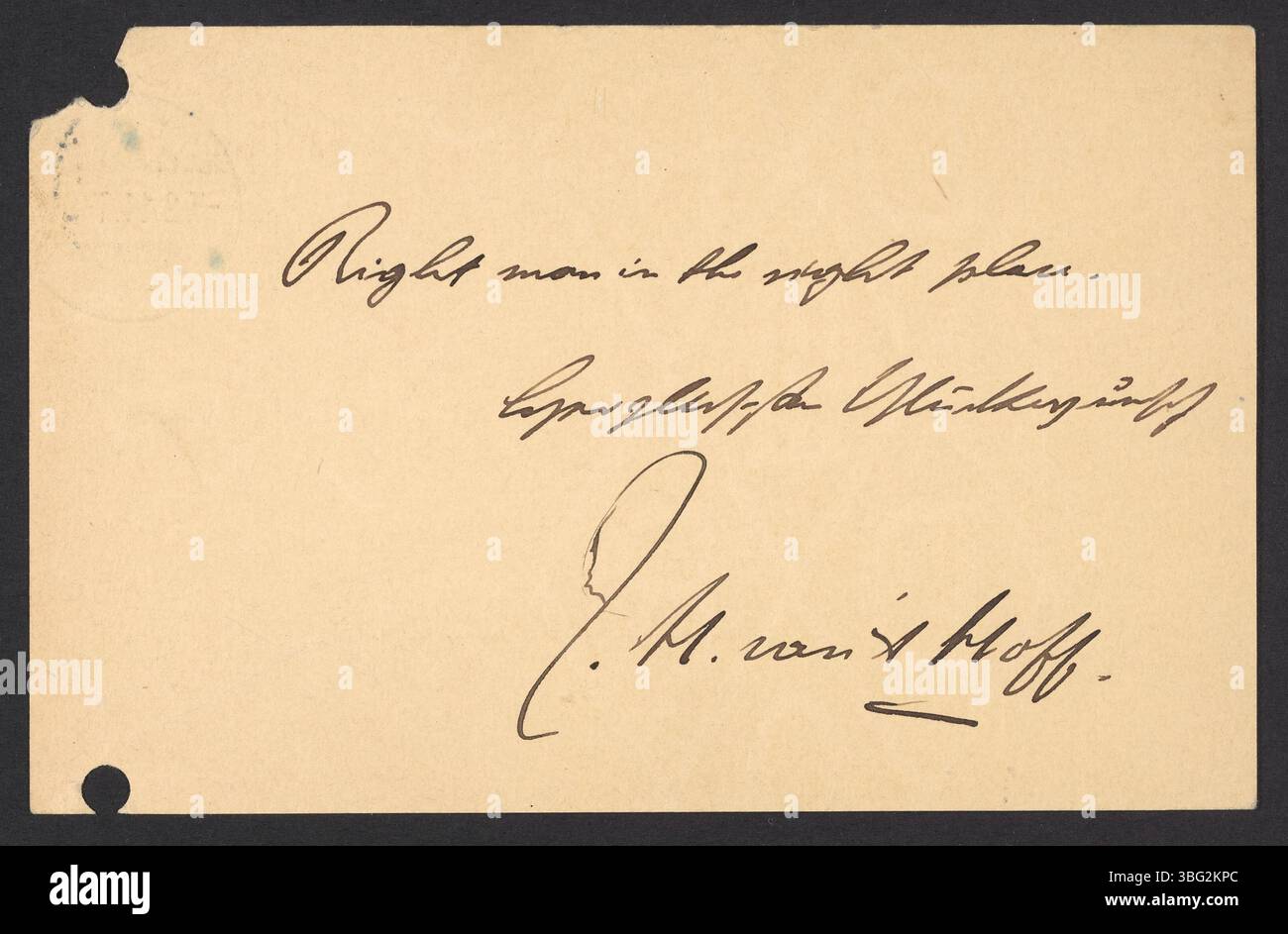 This 1910 postcard shows Jacobus Henricus van 't Hoff congratulating ...