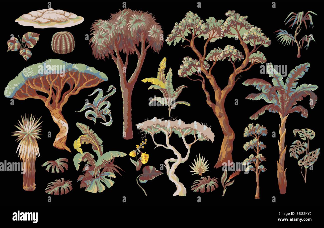 Australian animals and trees isolated. Vector Stock Vector Image & Art ...