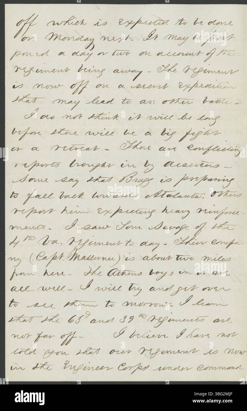 Page two of William Parker Johnson’s letter to Julia Johnson, dated ...