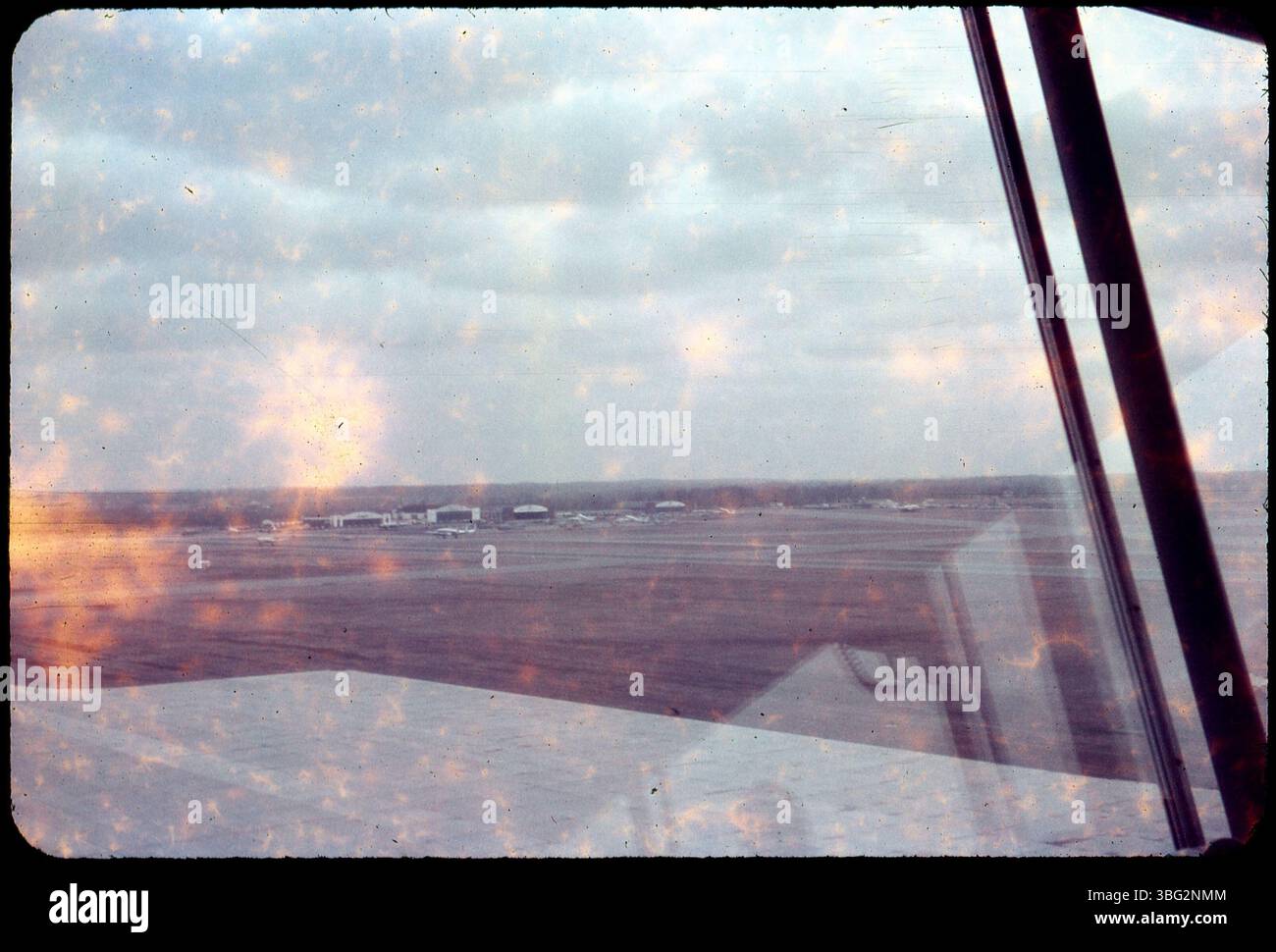 A photograph taken from the air traffic control tower at Port Columbus ...