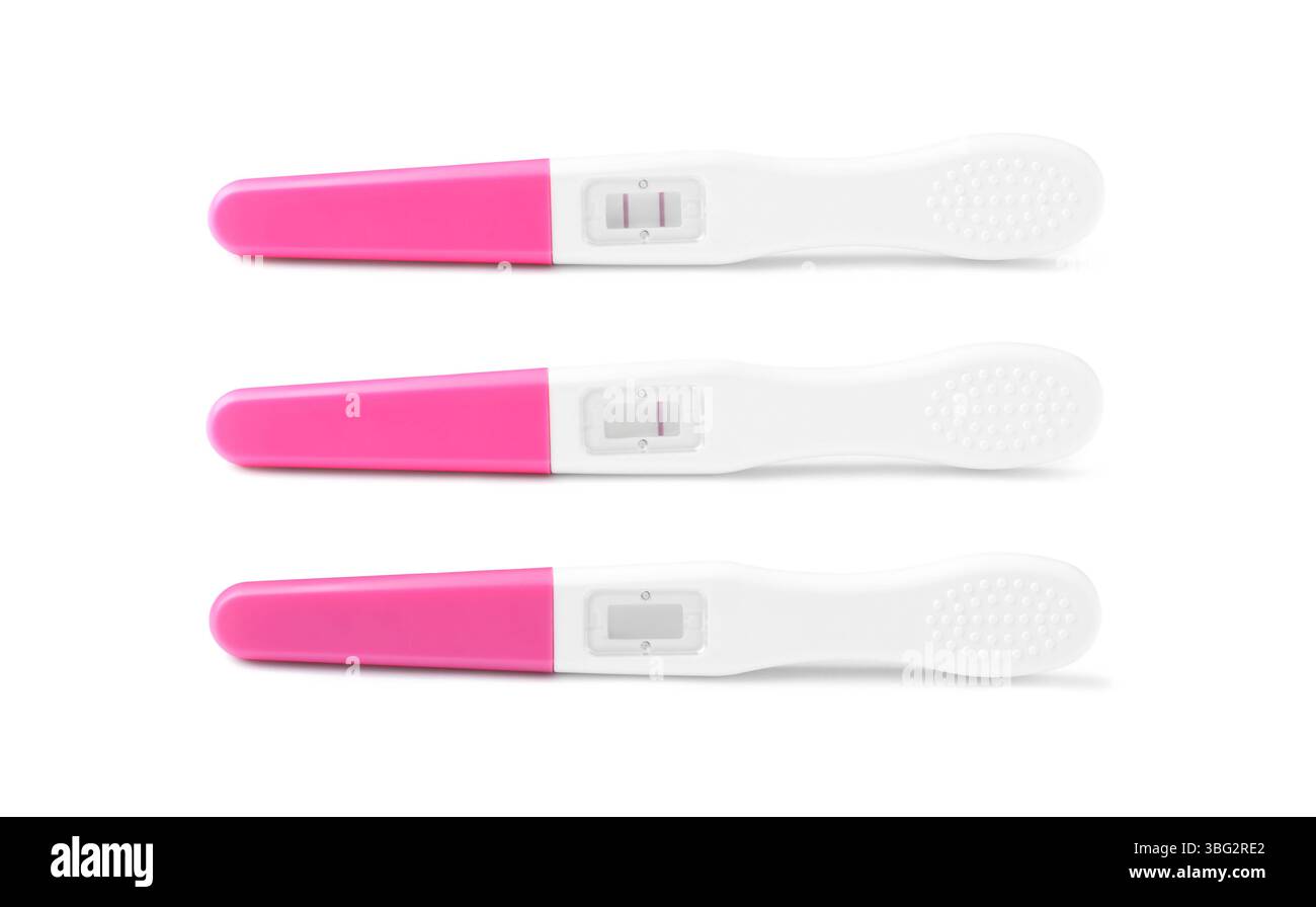 Three pregnancy tests with positive, negative and invalid results ...