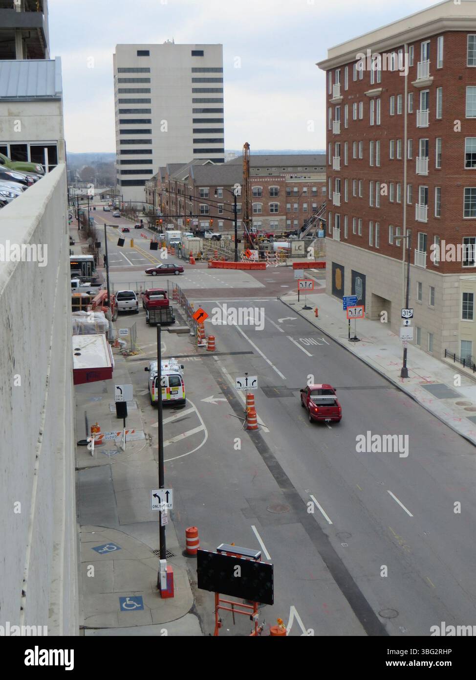 This image shows Rich Street in Columbus, looking west across the ...