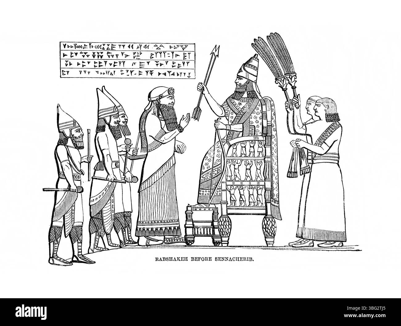 Illustration of Rabshakeh before King Sennacherib (Isaiah) from Antique ...